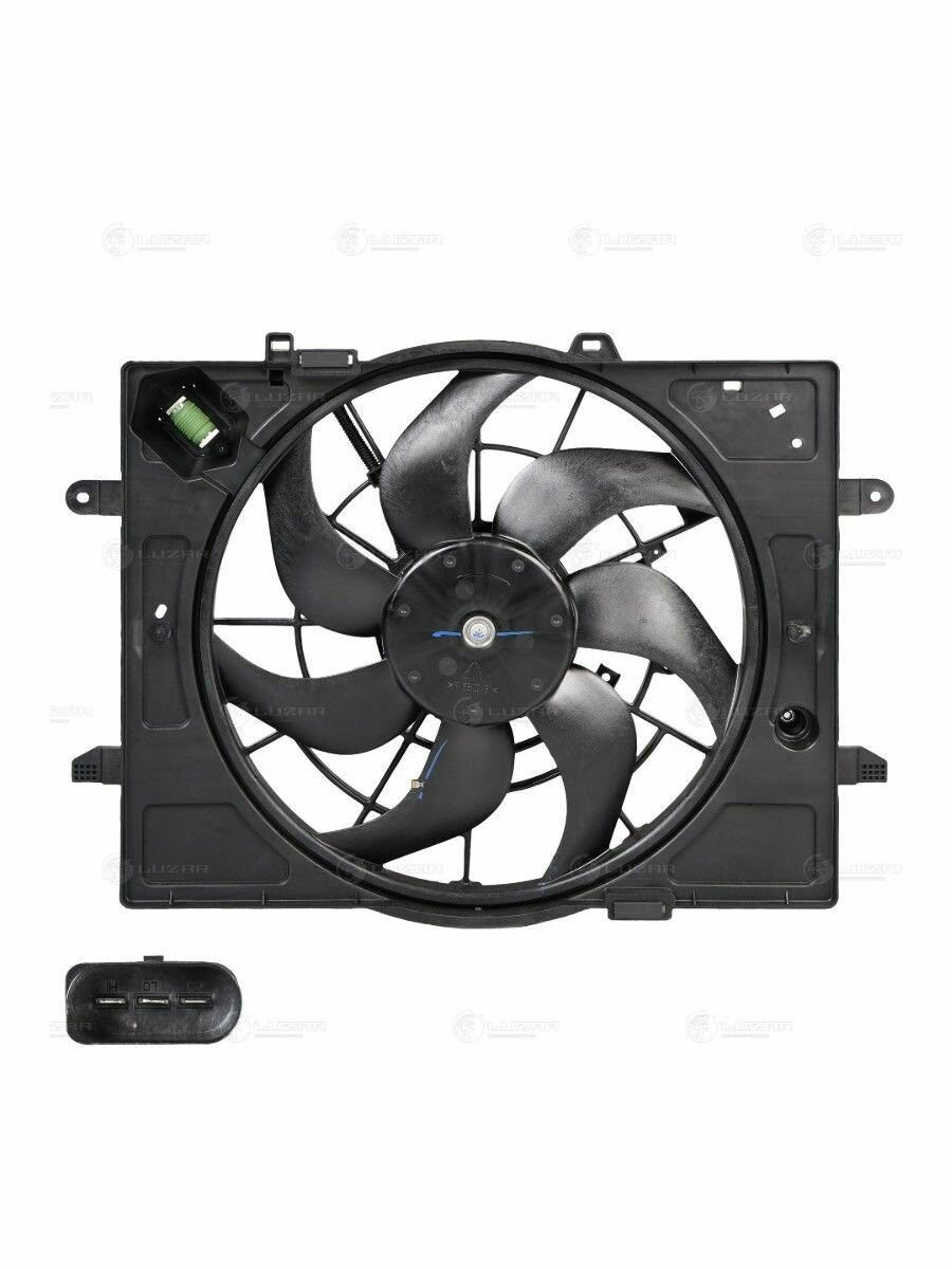 Электровентилятор охлаждения с кожухом для а/м Москвич 3, JAC J7, JS4, Luzar LFK 3037