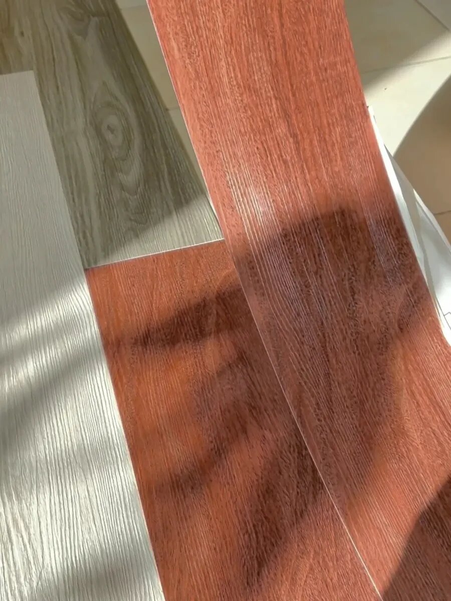 Плитка - Ламинат самоклеящаяся кварц-виниловая для пола ванной и дома особопрочная, "Натуральное дерево", 15х91см, 40шт, 5.6м2