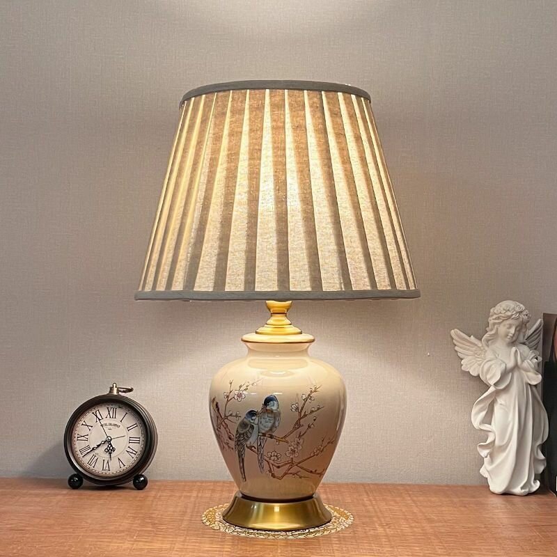 Настольная лампа в китайском стиле из голубого и белого фарфора, 52*33CM