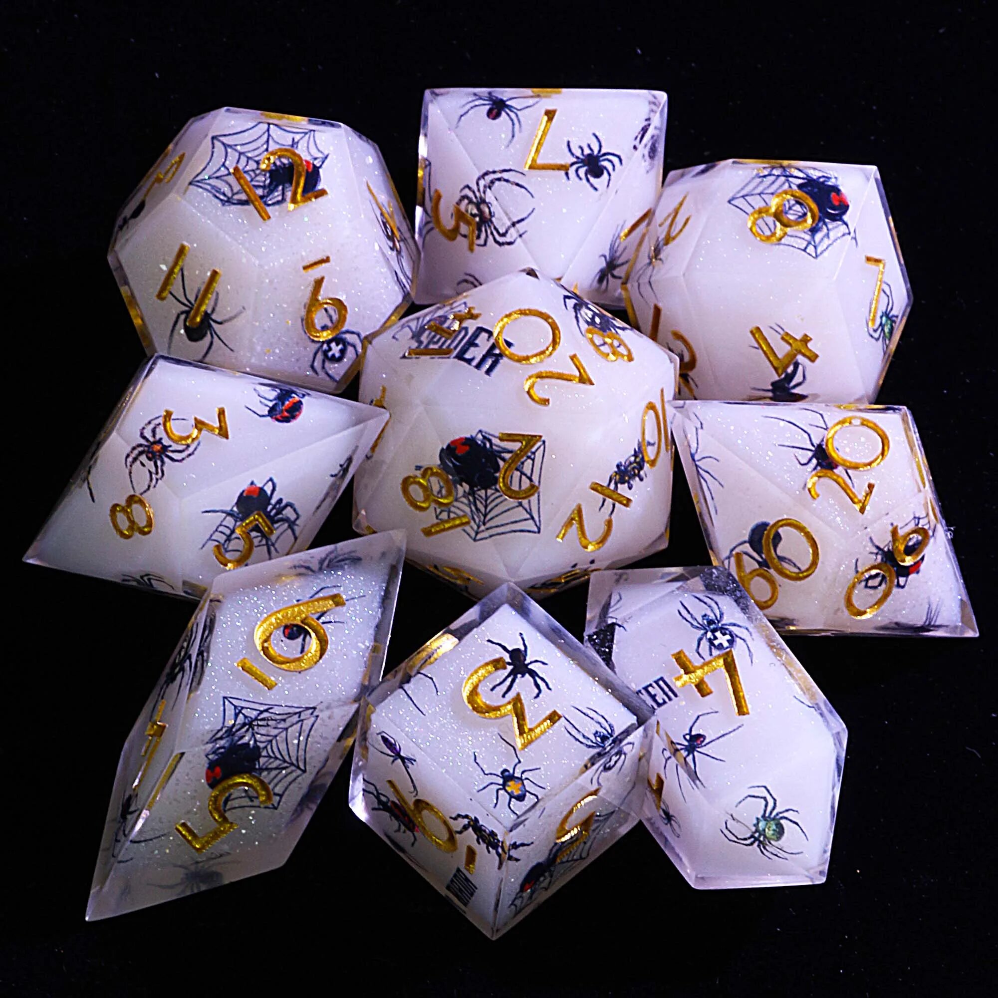 Набор костей D&D Queen Rose Spider Curse Full Set of 9 pieces
