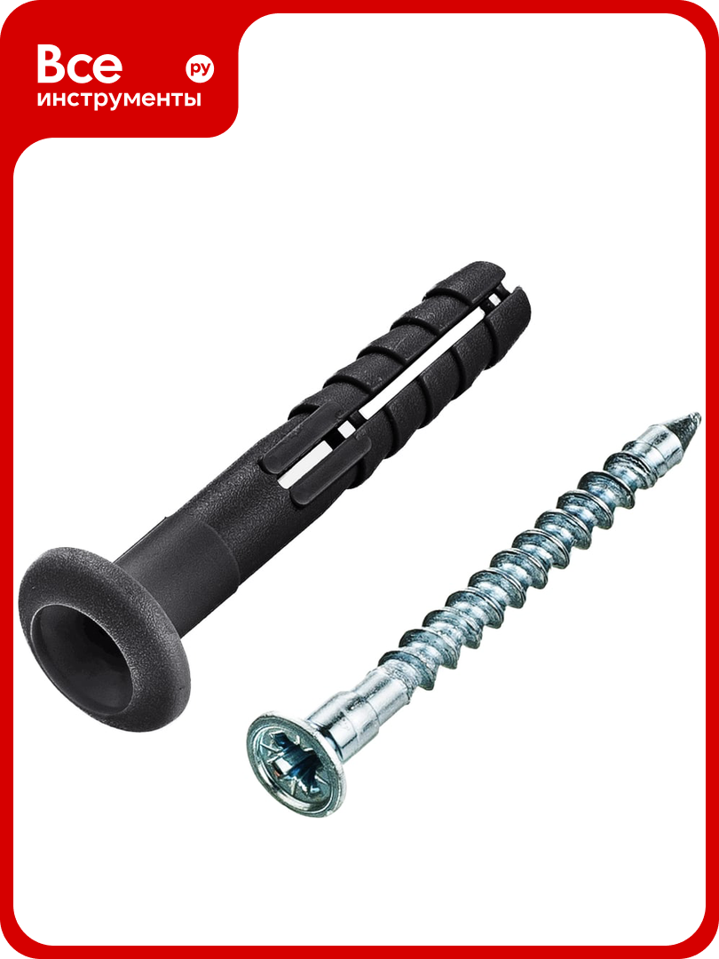 Дюбель-гвоздь полипр. гриб. Tech-Krep - пакет ECOPLAST 6x40, грибовидная манжета из полимерного корпуса