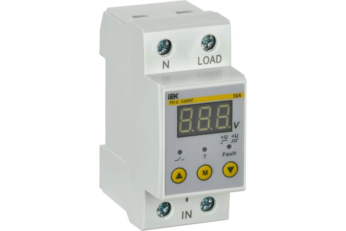 IEK Реле напряжения РН-Д однофазное IVR21-1-50, корпус 36 мм, DIN-рейка, 50 А