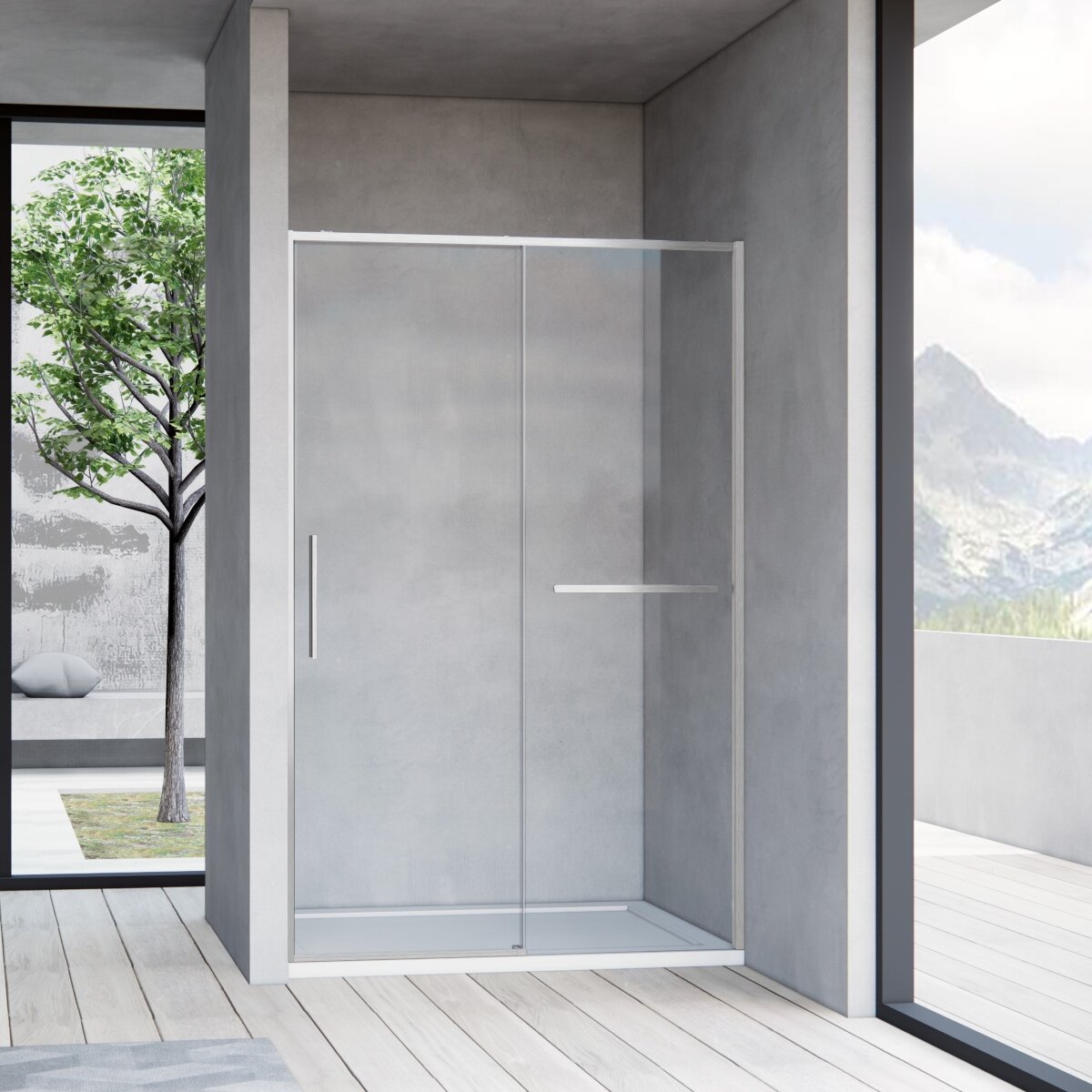 Душевая дверь Vincea Slim Soft 200х120 VDS-1SS120CLBN брашированный никель