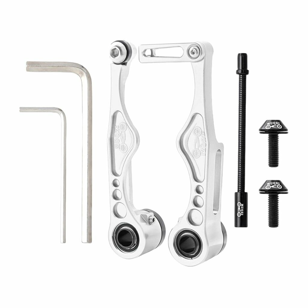 Складной велосипед V-образный легкий алюминиевый тормозной зажим, серебро - Короткая рука