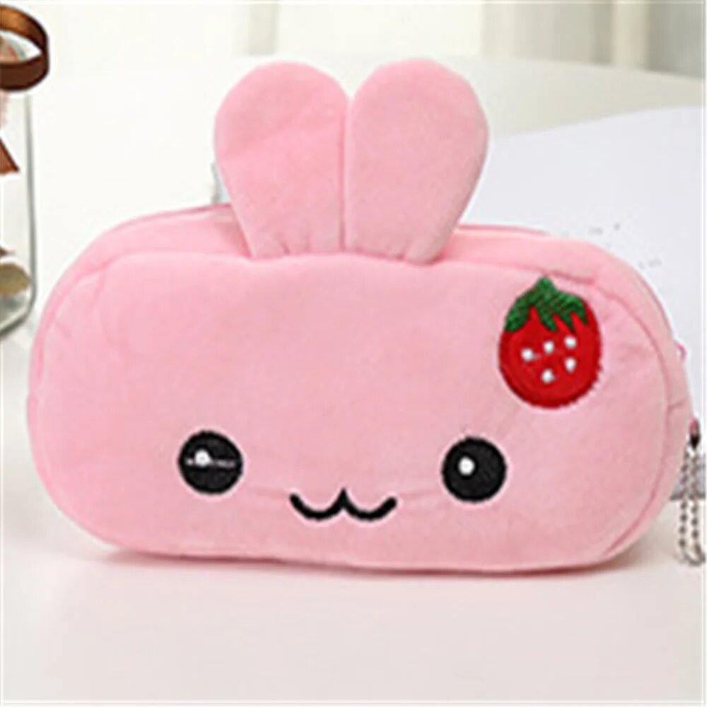 Фрукты, плюшевая игрушка - ключевая цепочка подарка плюшевая монетная кошелька Сумка кошелька, розовый, SKU02995