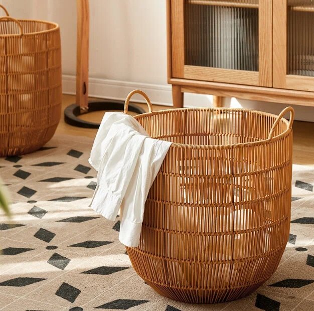 Корзина для белья , плетеная, из ротанга, ширина 34см, высота 40см(Китайский стиль, горячая распродажа)