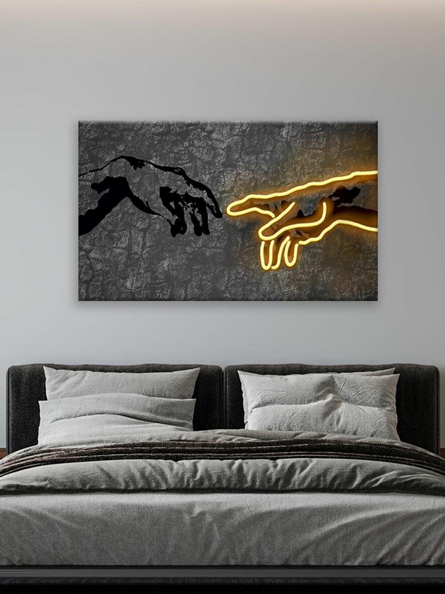 Картина для интерьера на стену Сотворение адама, 60х100 см, DeFine