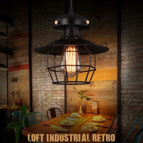 23CM Ретро - клетка люстра, черная геометрическая люстра, подходит для кухни, ресторана, коридора, двери