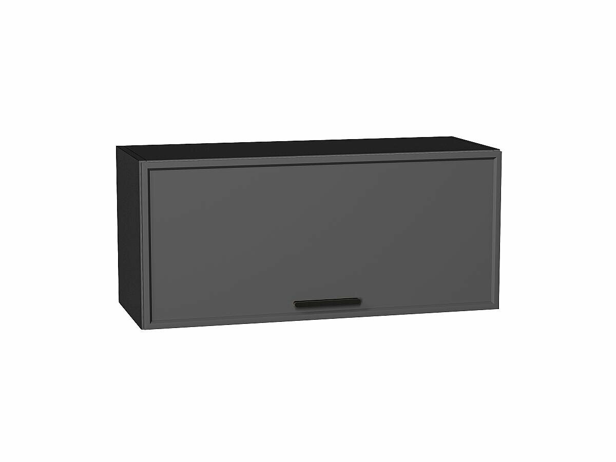 Шкаф верхний горизонтальный Фрейм, цвет фасада Stormy Silk, цвет каркаса Graphite, 358*800*324 мм