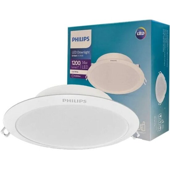 Светильник встраиваемый Philips Eridani DL190B LED11 D150 14W/865 6500K WH 1200lm (встр-мый d-150 D-165 H-35)