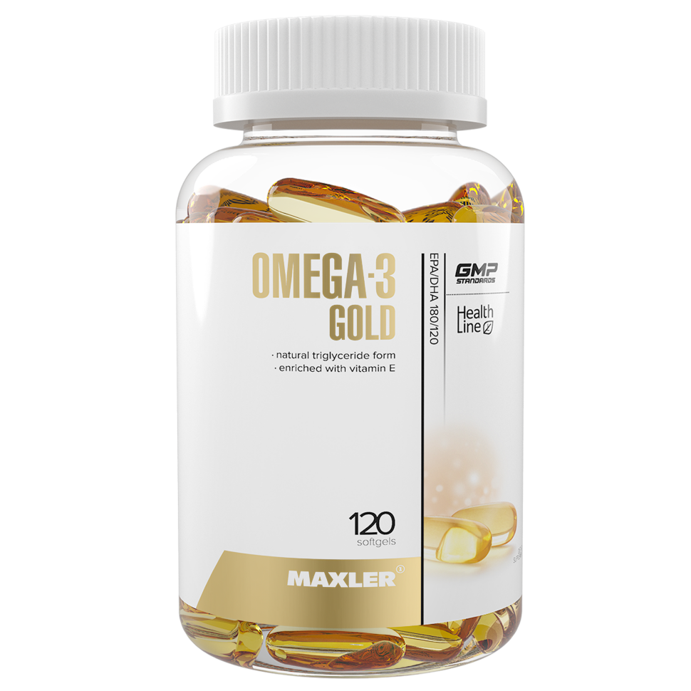 Омега-3 Maxler "Omega-3 Gold", 120 капсул, БАД, нейтральный вкус