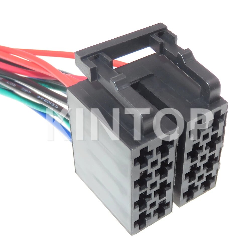 1 компл, 16 контактов, автомобильный незапечатанный разъем ISO с проводами, автомобильный аудио провод, гнездо, Автомобильный штекер, розетка Female with wires