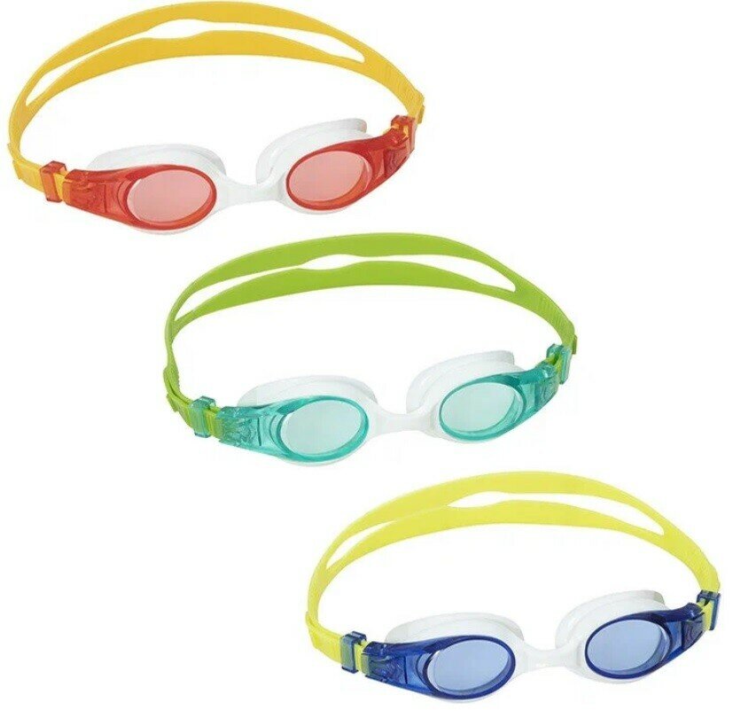 21062 BW, Bestway, Очки для плавания Lil' Wave, детские, 3 цвета, 3+, уп.24