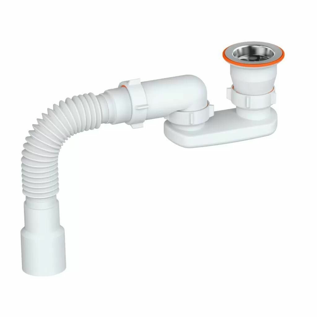 Сифон для душевого поддона PMC плоский, пластик, нержавеющая сталь