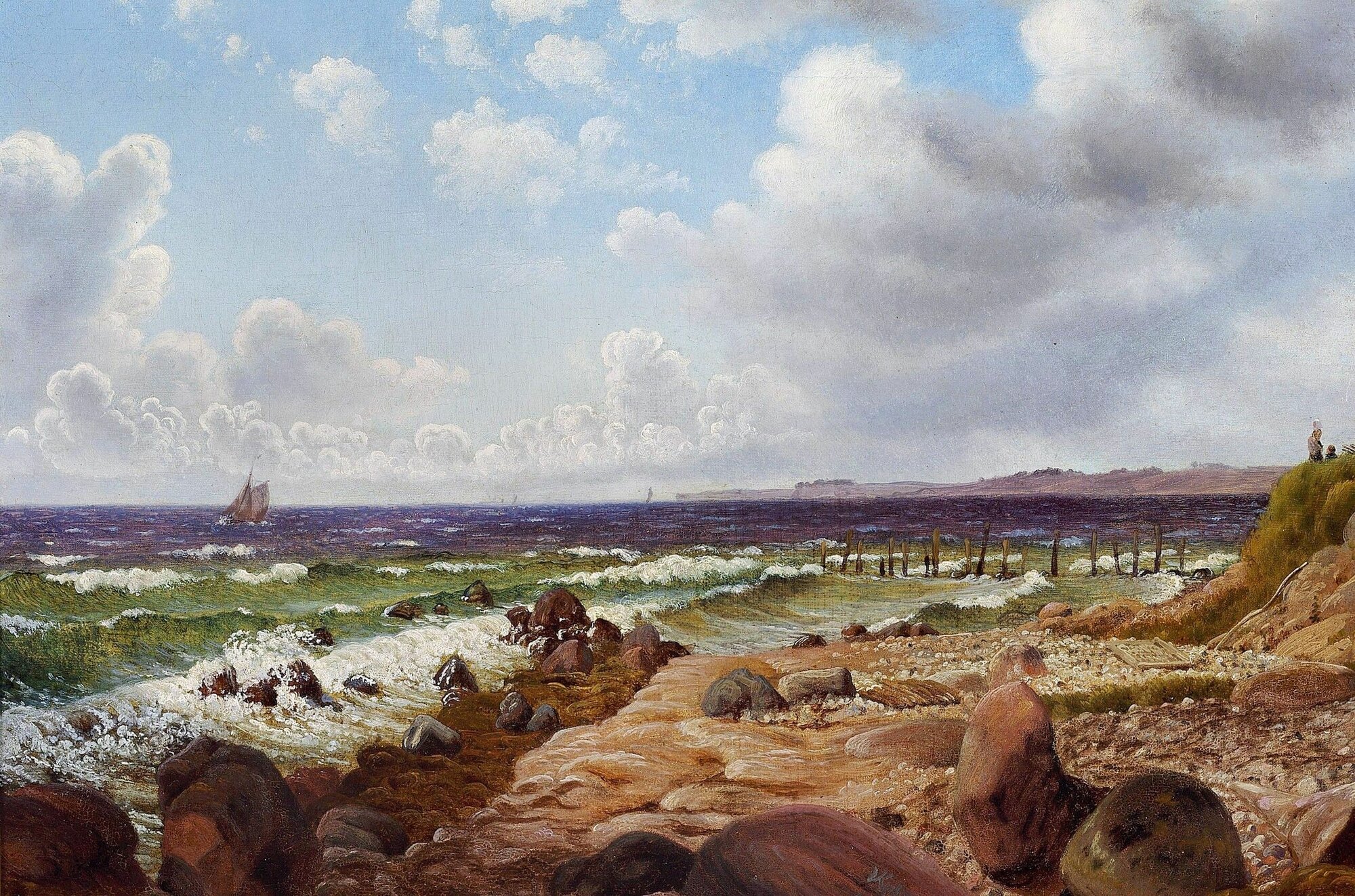 Картина Вильгельма Кина Свежий ветер. Сцена из Южного Фюна 80х52 см