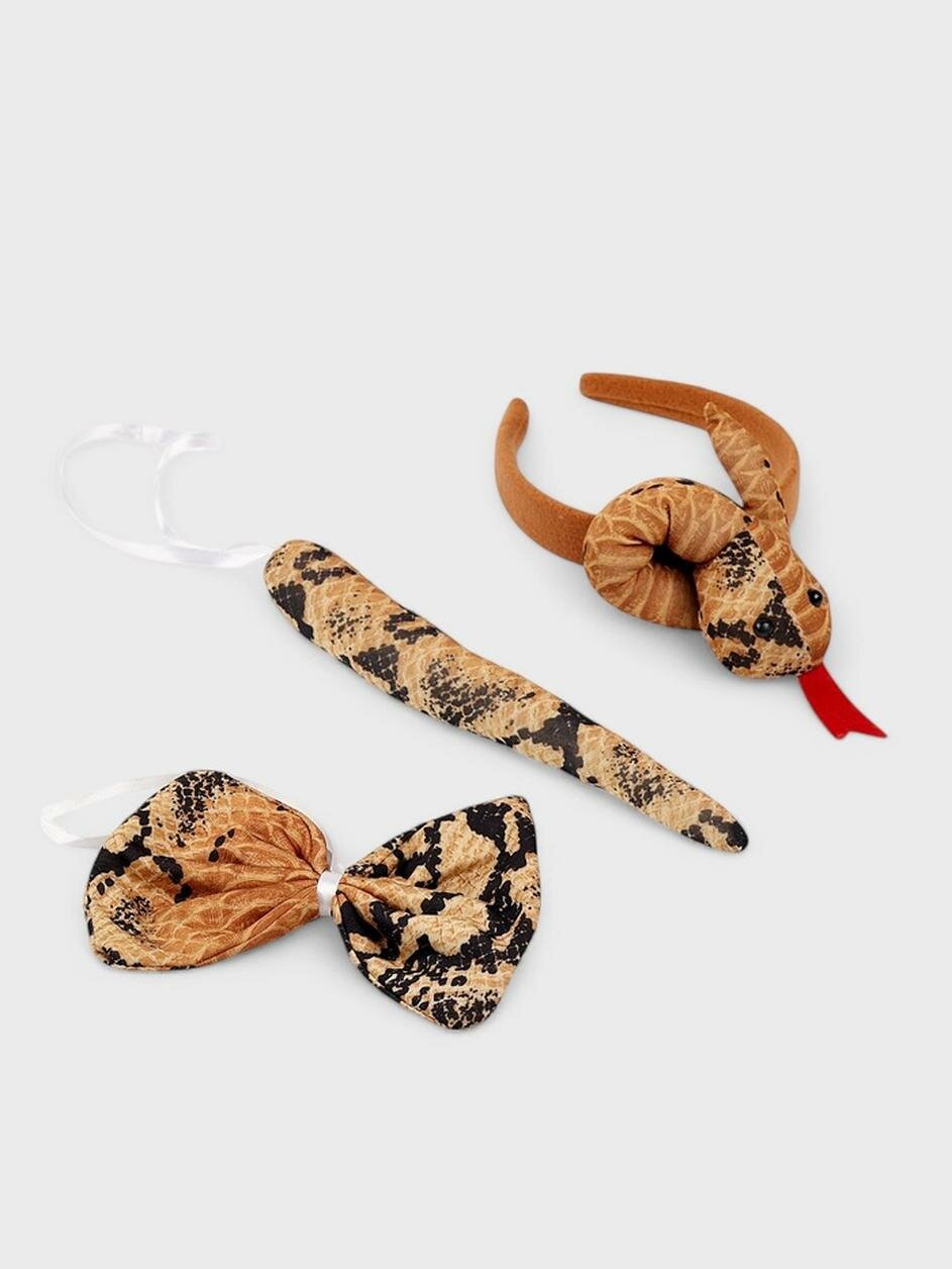 Карнавальный набор "Змея", 3 предмета: ободок, хвост, бант, цвет коричневый