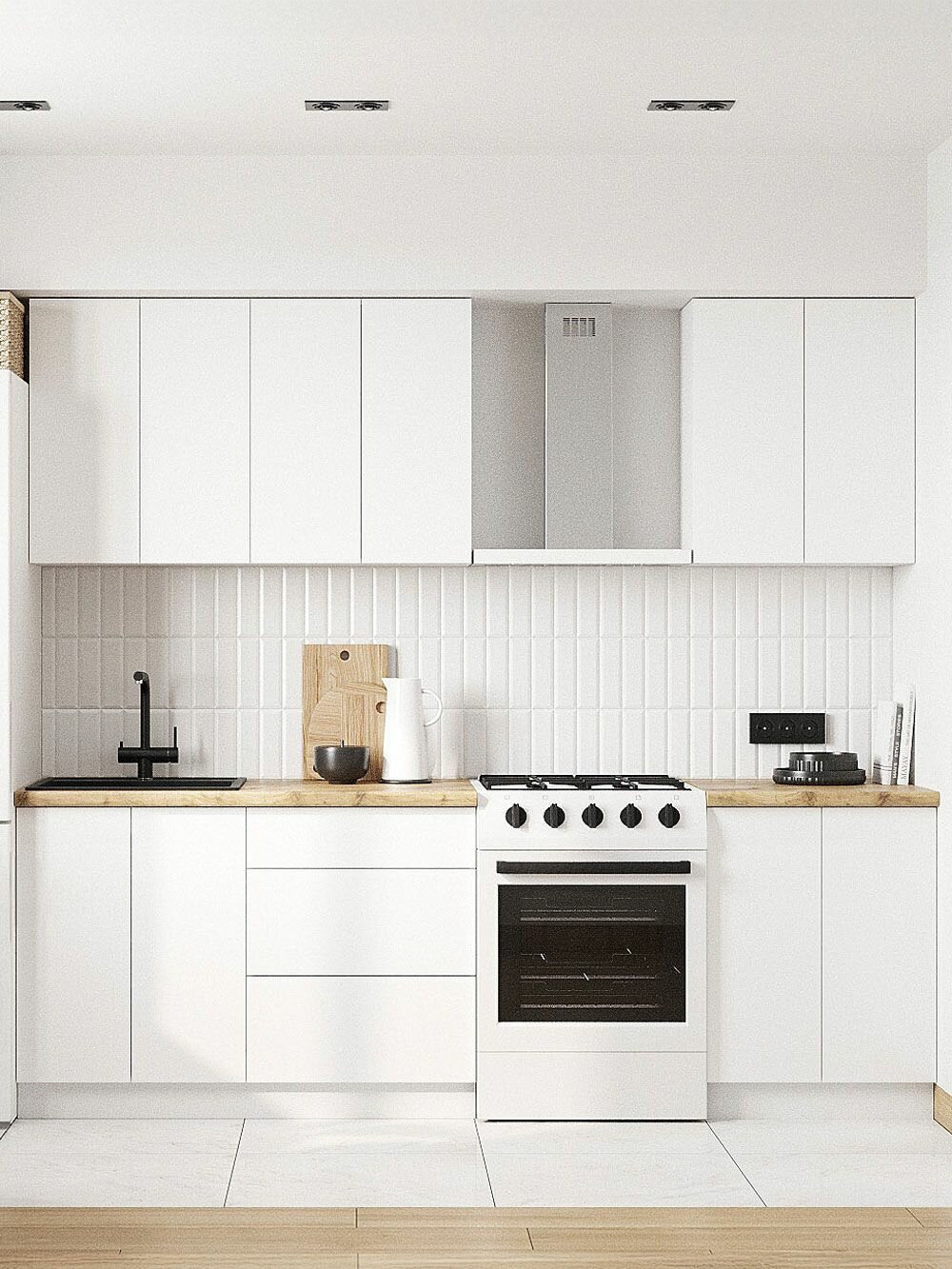 Кухонный гарнитур Тандем 1.8 м, мебель для дома и кухни, Белый / Белый глянец