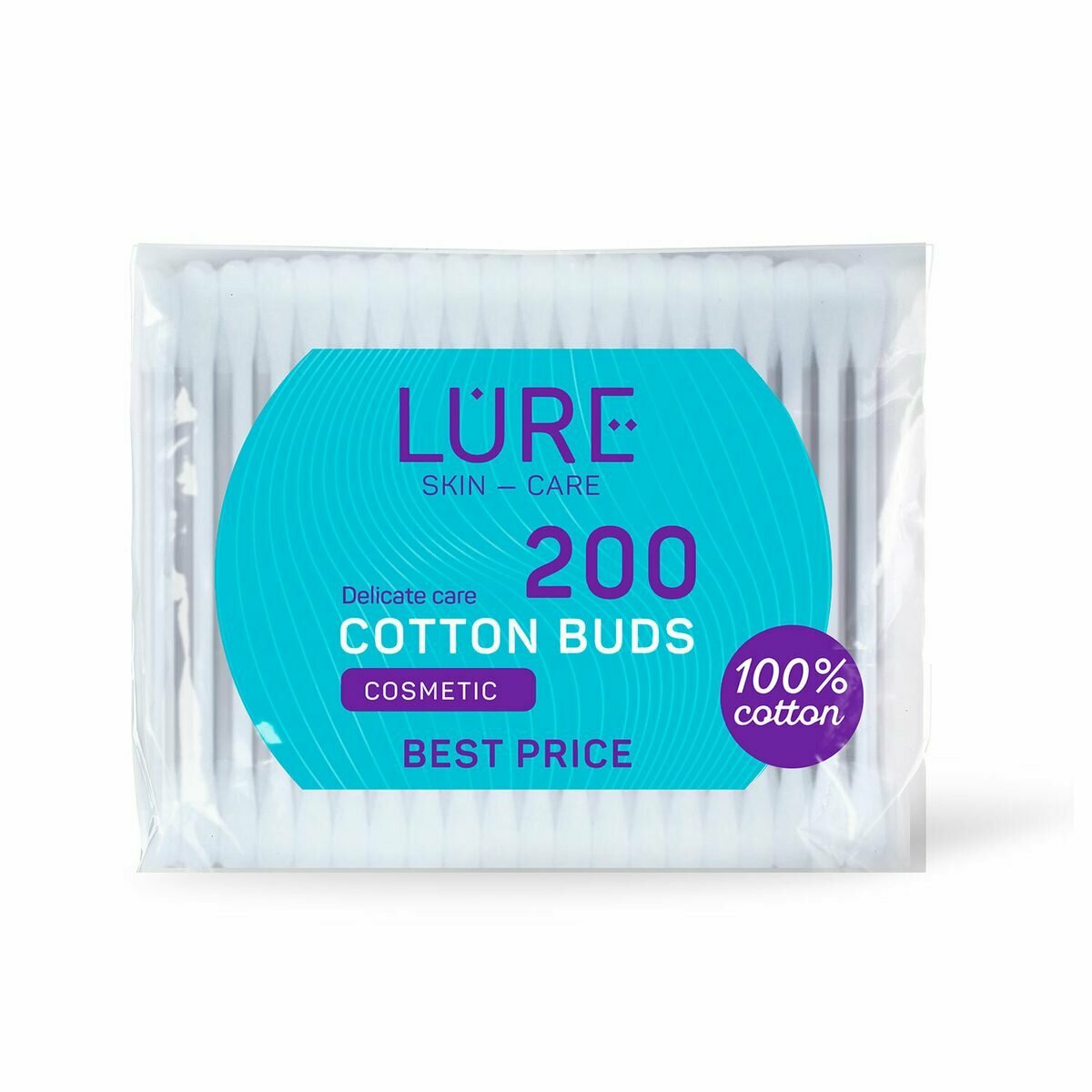 Ватные палочки LURE, пакет, 200шт. (10798), 48 уп.