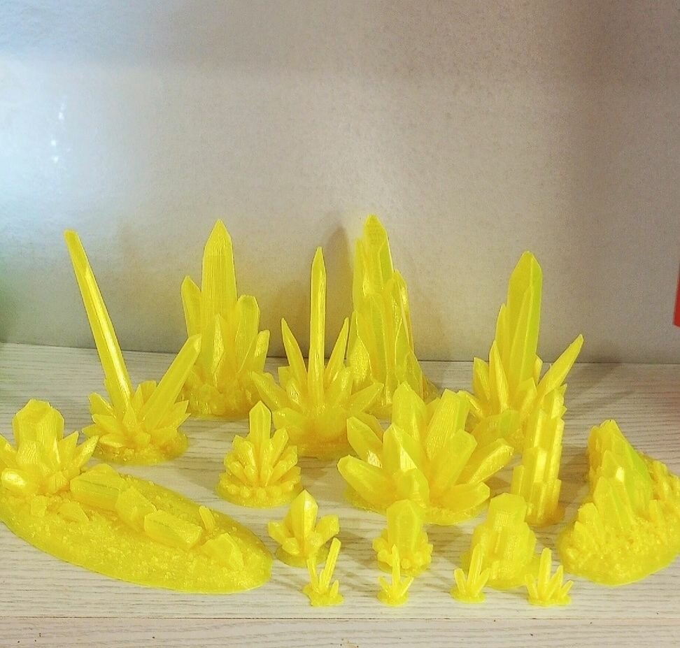 Набор желтых кристаллов для декора фосфоресцирующий