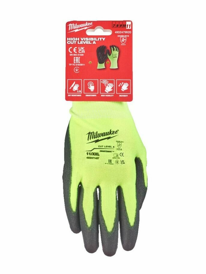 Перчатки защитные Hi-Vis Cut level (Хай Виз Кат Левел) 1/A, 11/XXL 4932479920