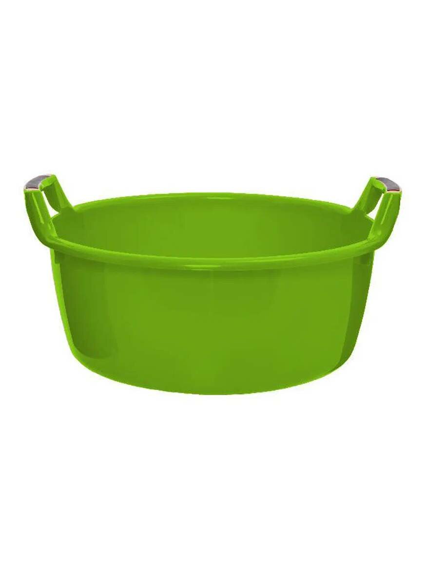 Таз Полимербыт 203, круглый, с ручками, пластик,16 литров, цвет зелёный