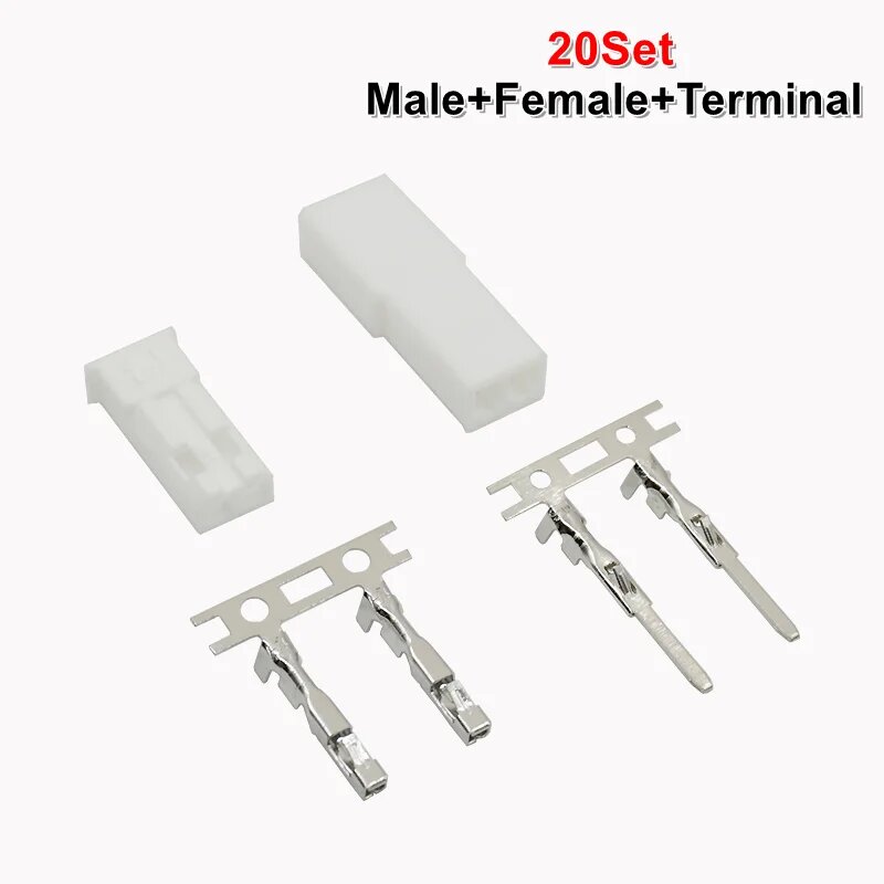 Разъёмы JST XH 2.54 мм 2P красный/белый 20Set White M-F