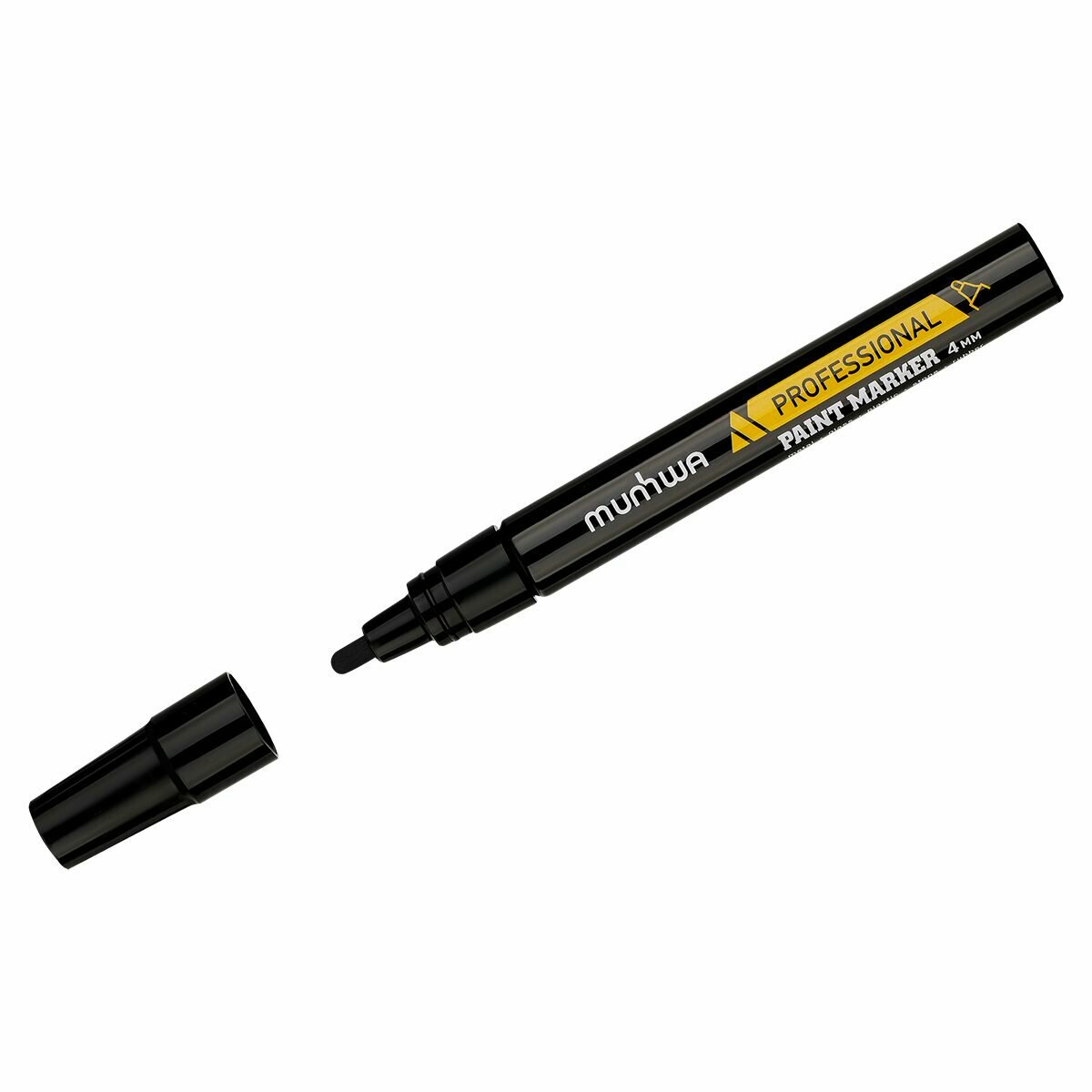 Маркер-краска MunHwa Professional Paint Marker (4мм, черный, нитро-основа) (РРМ-01), 1шт.