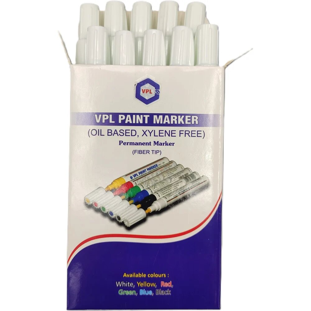 VPL Маркер по металлу и нержавеющей стали Paint Marker белый, упаковка 10 шт. VPLMT6000-W