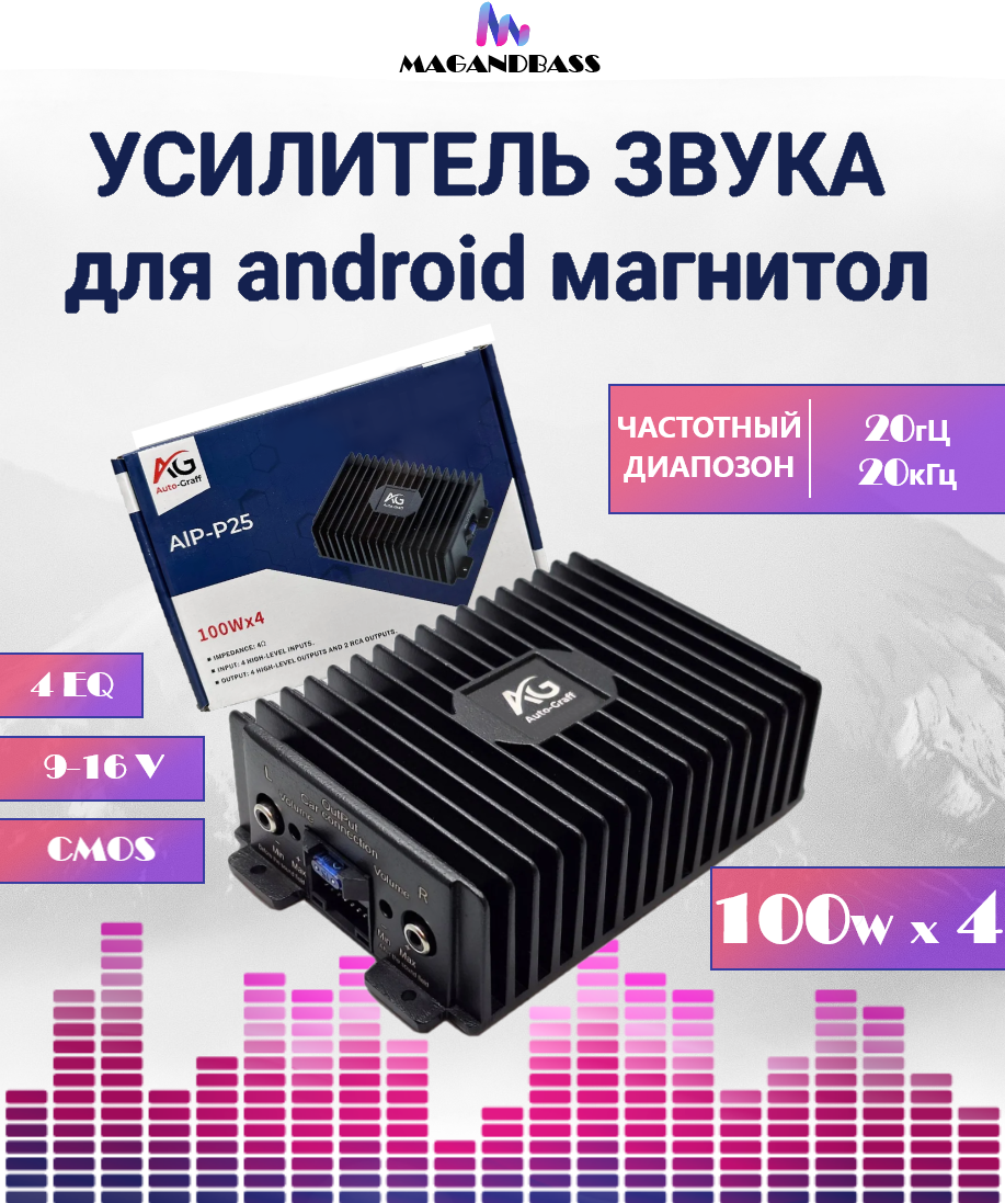 Автомобильный усилитель звука для Android магнитолы с DSP