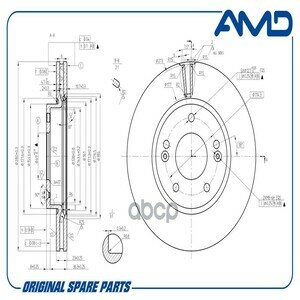 Диск переднего тормоза premium AMD арт. AMD. bd291
