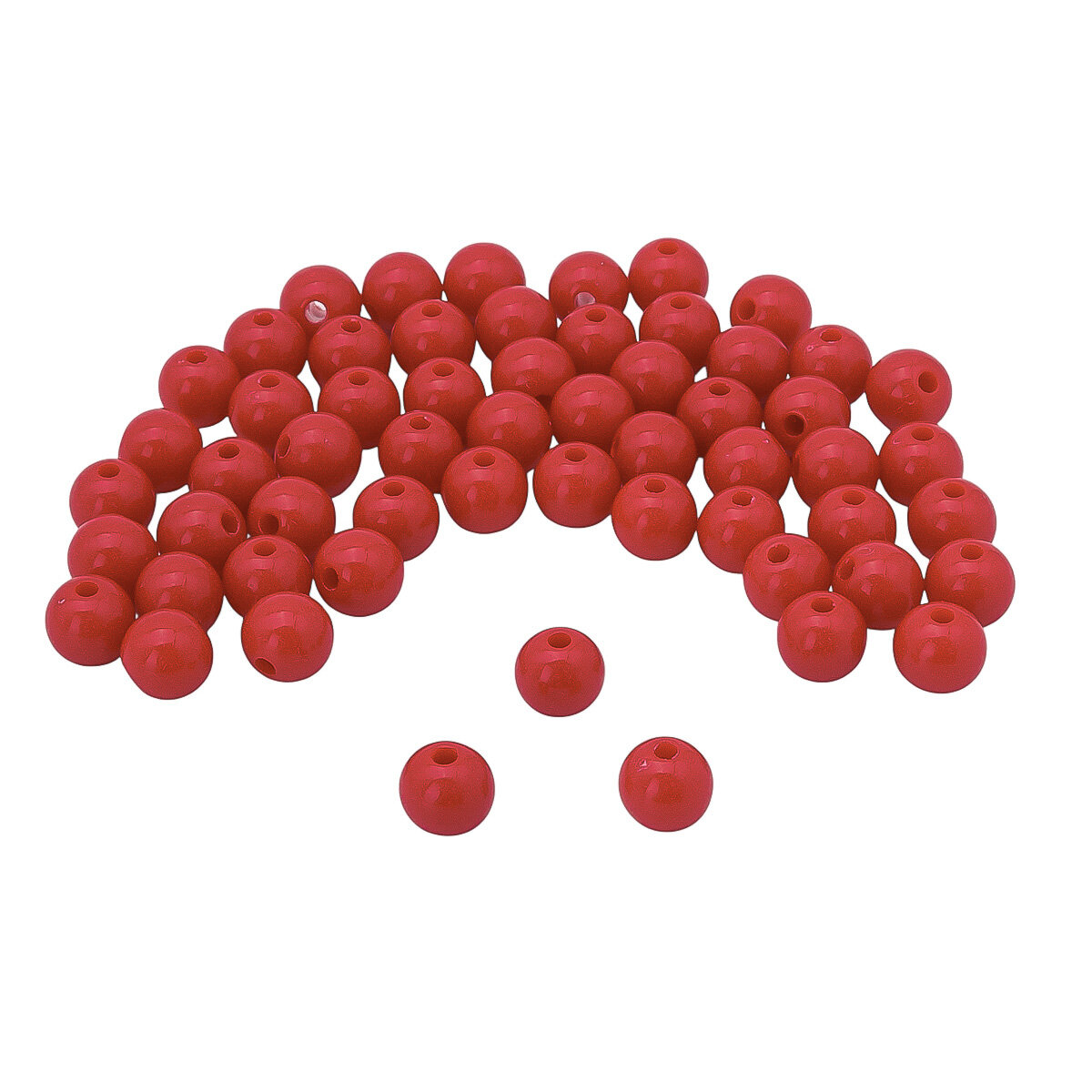 Бусины для рукоделия глянцевые, пластик, 7,7мм, 15 гр (50+/-3 шт), Astra&Craft (37# красный)