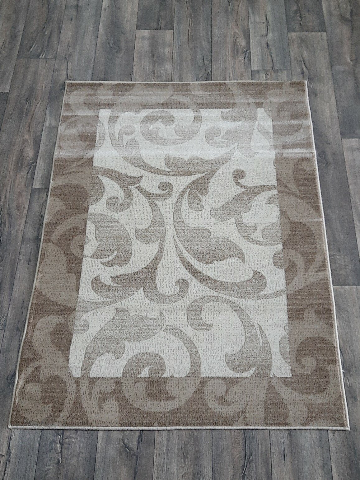 Ковер на пол прямоугольный в гостиную, спальню, на кухню, прикроватный, Lotus, 39032-43255, бежевый, 0.8*1.5 м