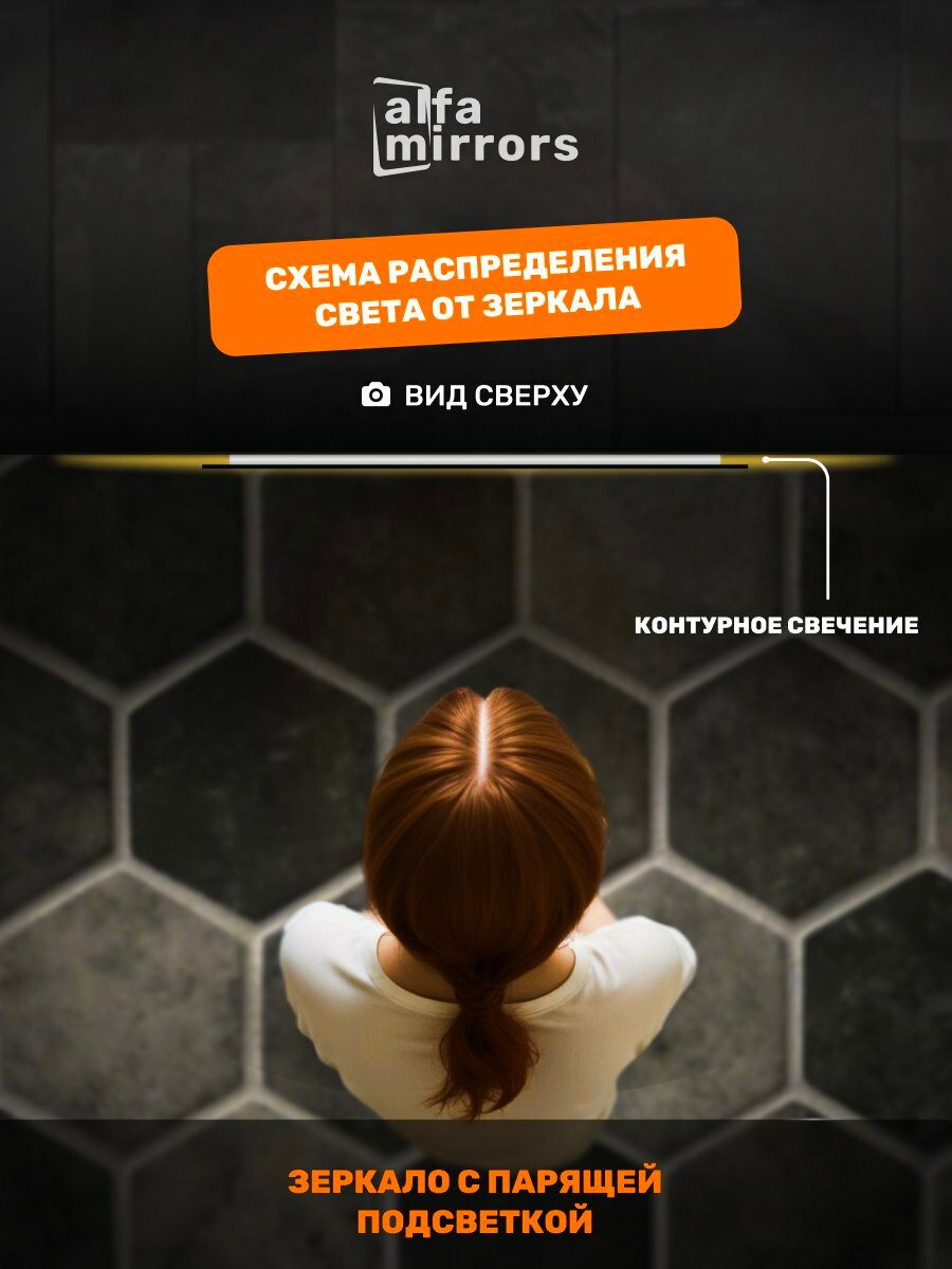 Зеркало в прихожую настенное с подсветкой в черной раме 40*80см, овальное, сенсорное управление, диммер