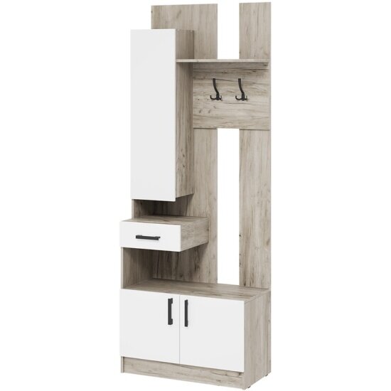 Вешалка Интерьер-центр Вега ВШ-1, Дуб крафт серый, Белый