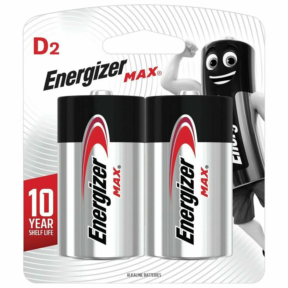 Батарейка Energizer MAX LR20 D, 2 штуки (2 штуки в одном блистере)