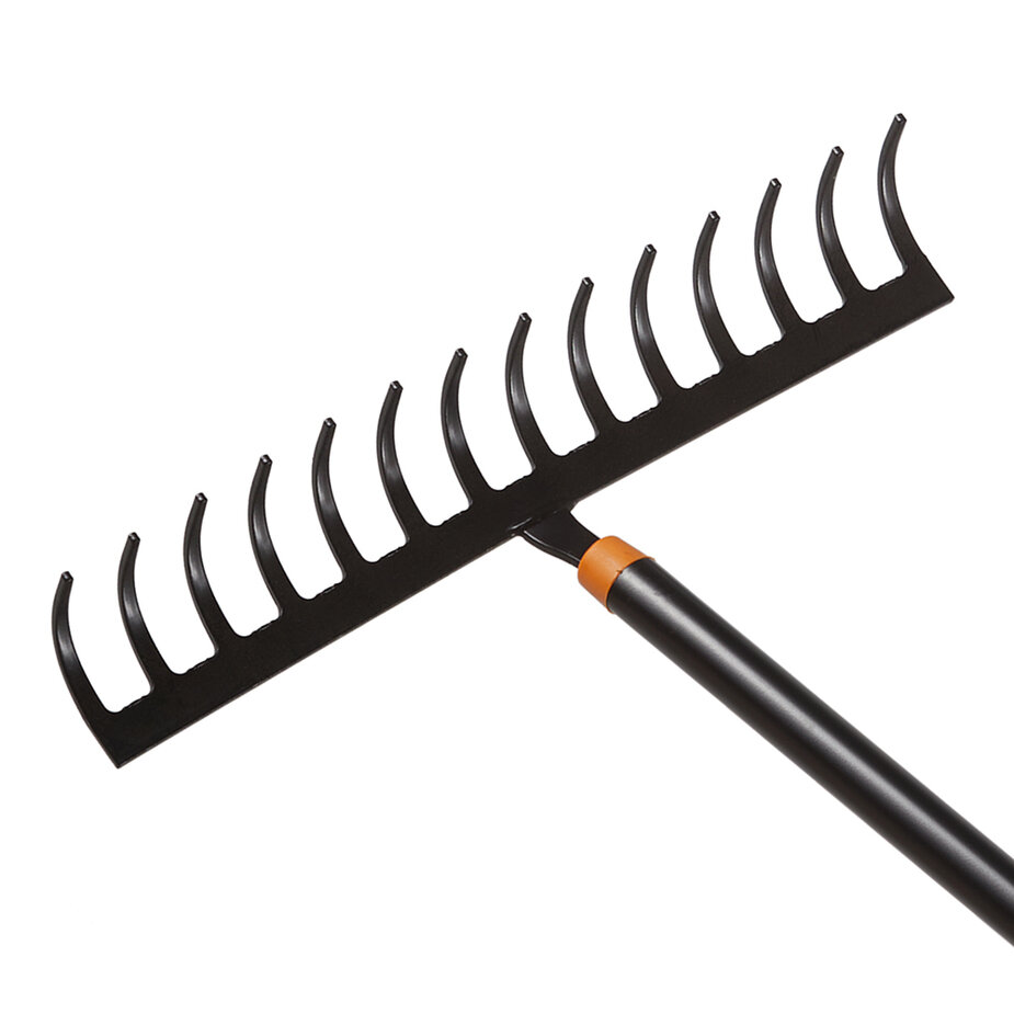 Грабли FISKARS Solid 1016036, углеродистая сталь, алюминиевый черенок, 154см — фото 1