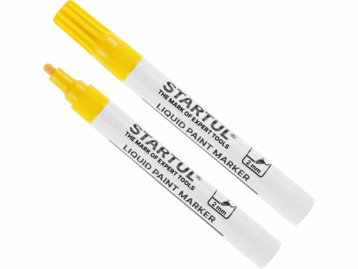 Маркер строительный на основе жидкой краски STARTUL Profi желтый (ST4360-04)