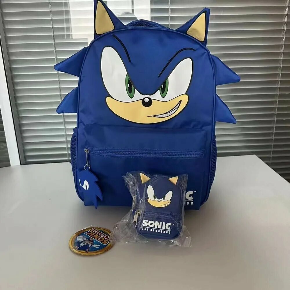 KNOW EASY-sonic/Детская школьная сумка, подходящая для учащихся 1-6 классов начальной школы, с пакетами для канцелярских принадлежностей той же формы и уменьшенных пропорций