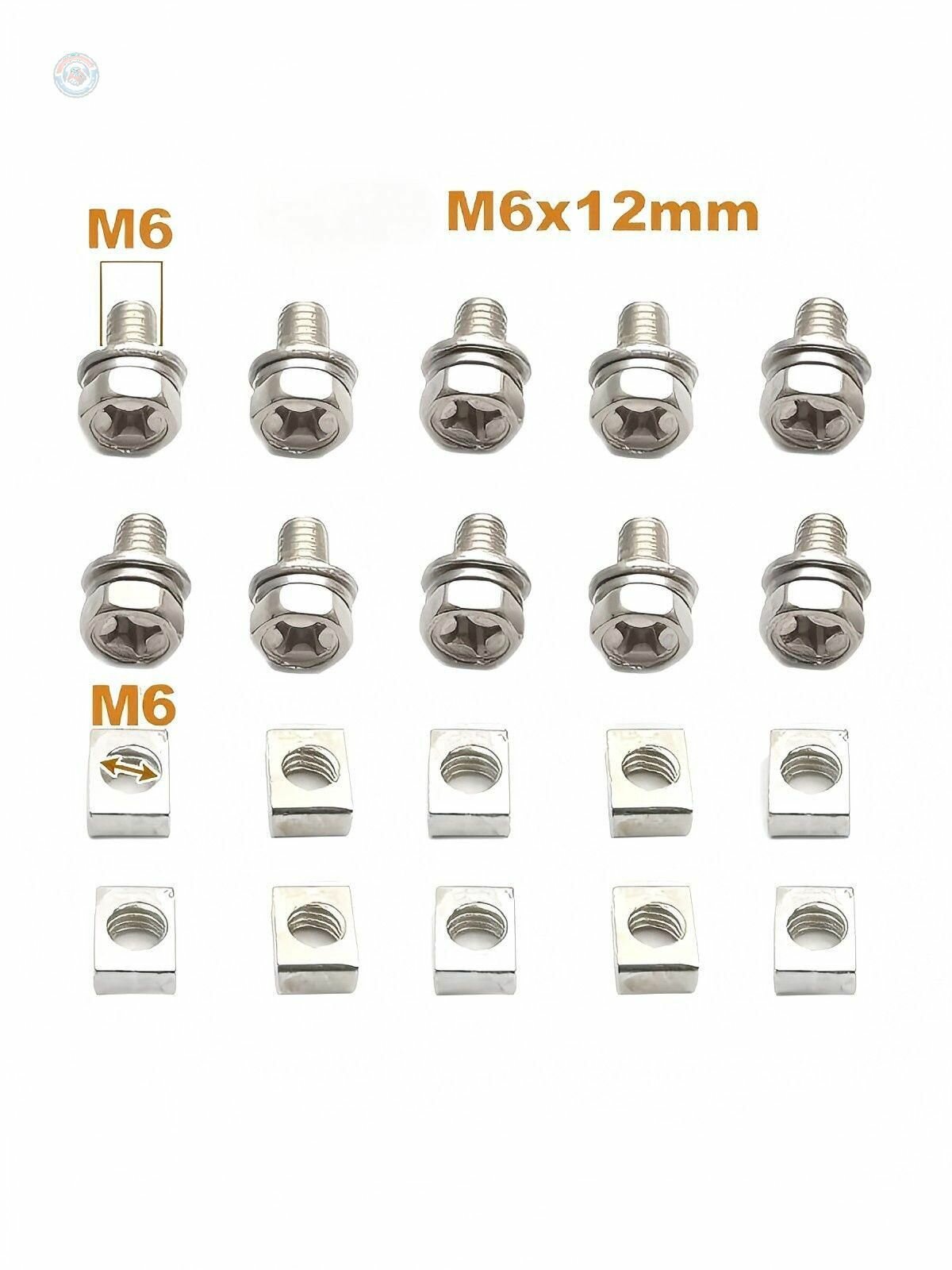 Набор клеммных болтов и гаек M5/M6 для мотоцикла, нержавеющая сталь, универсальная установка на аккумулятор, шестигранная головка, квадратные гайки