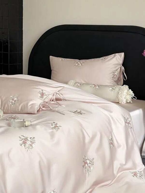 Комплект постельного белья, Мако-сатин, Евро, наволочки 48x74