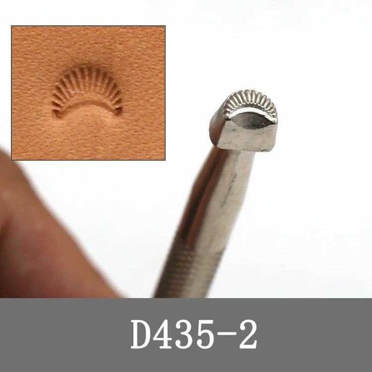 Штамп для тиснения кожи, рифлёная ручка, сталь, 105 мм, клише.