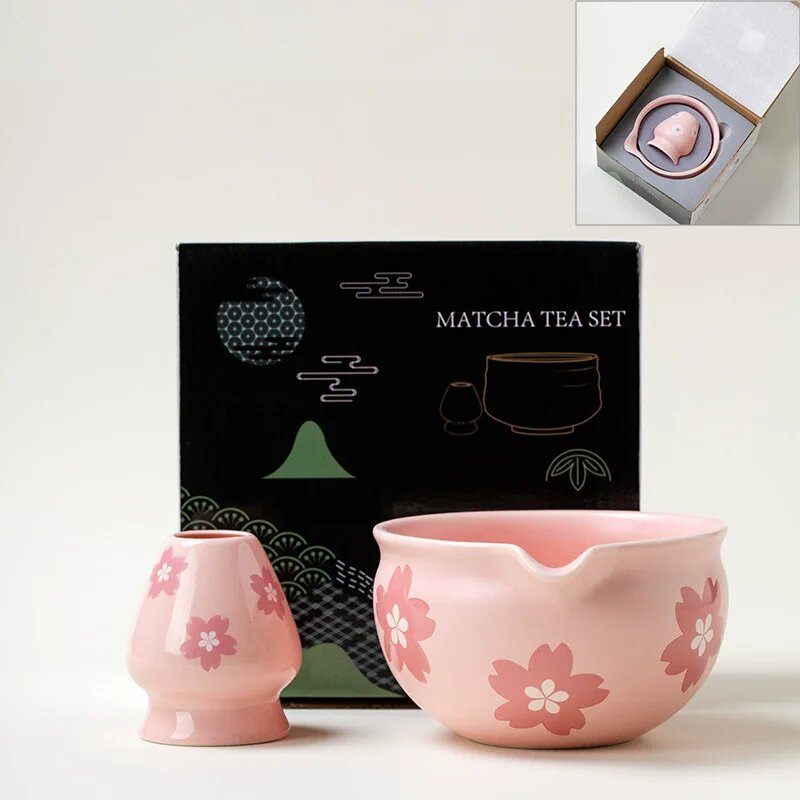 Набор для матчи EWAYS фарфор, Розовый