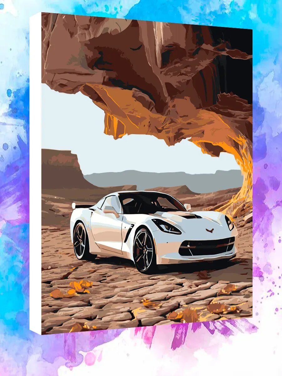 Картина по номерам Шевроле Chevrolet Corvette Автомобиль