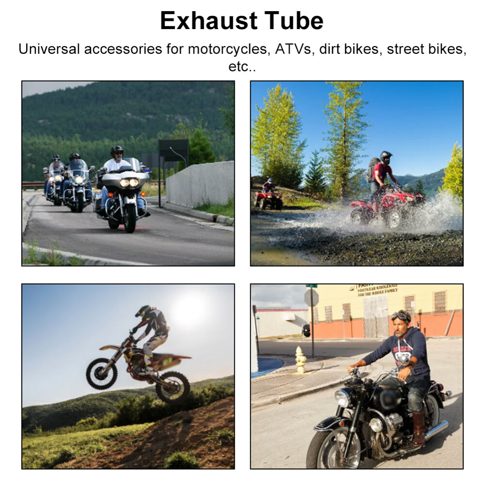 51 мм Выхлопные Трубы Глушителя Мотоцикла Из Нержавеющей Стали Хвостовая Труба Высокотемпературные Модифицированные Аксессуары для Мотоцикла ATV Dirt Bike