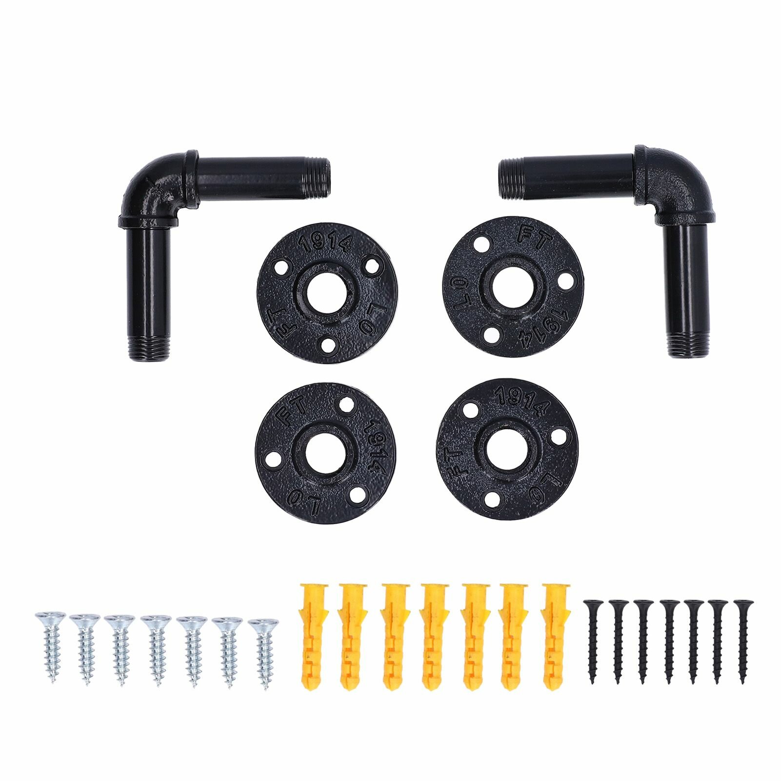 Кронштейны для трубных полок, черные ретро настенные опоры для стеллажей