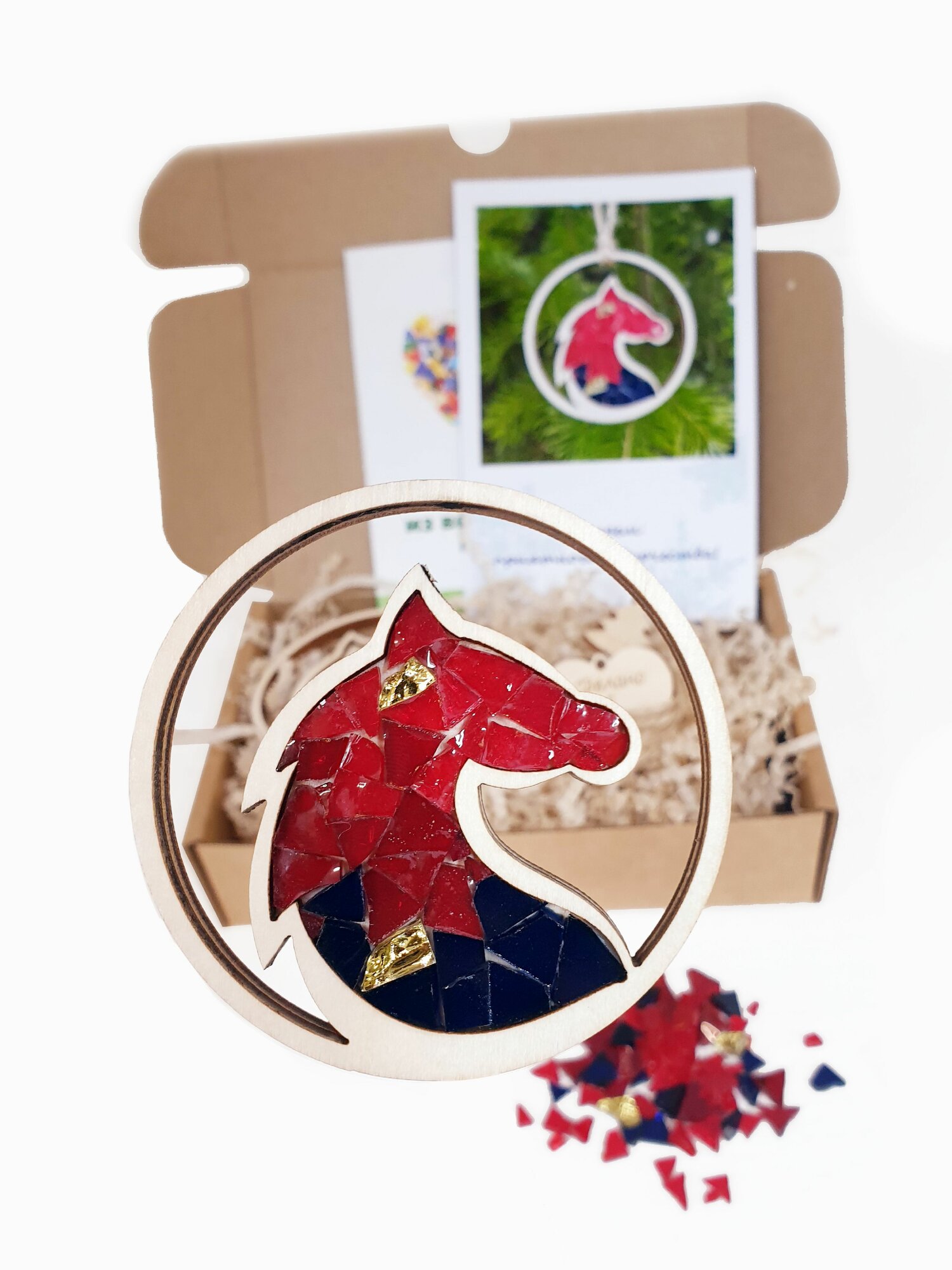 Набор для творчества мозаика стеклянная Лошадь 7 см. Алтай Витраж