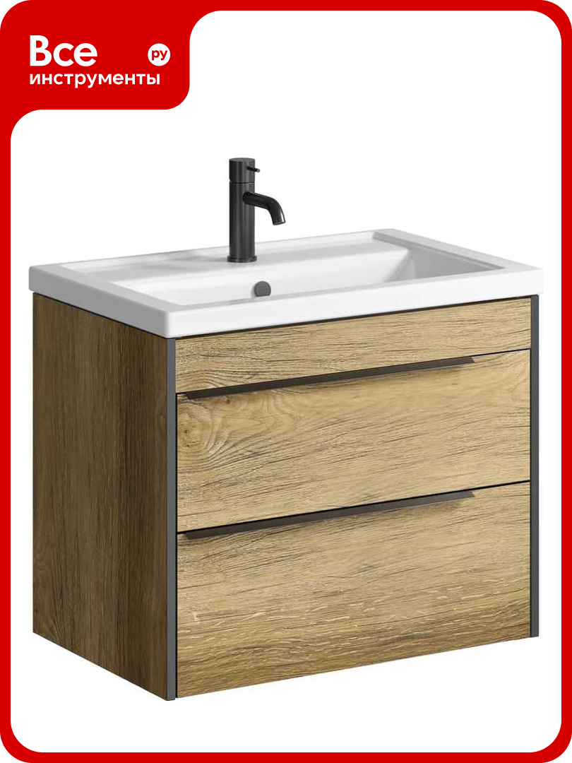 Подвесная, AQWELLA, тумба для ванной AQWELLA Fargo 70см. к раковине Фостер 70 в цвете дерево тёмное FRG0107DB, 200 кг