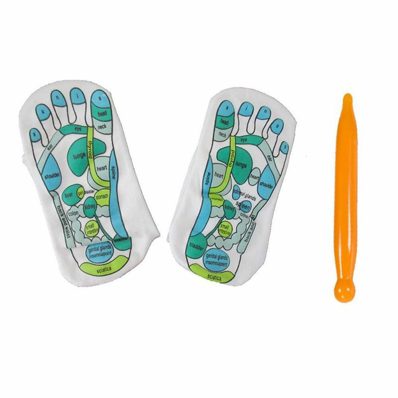 Reflexology Socks Foot Massage English Schematic Hosiery with Stick