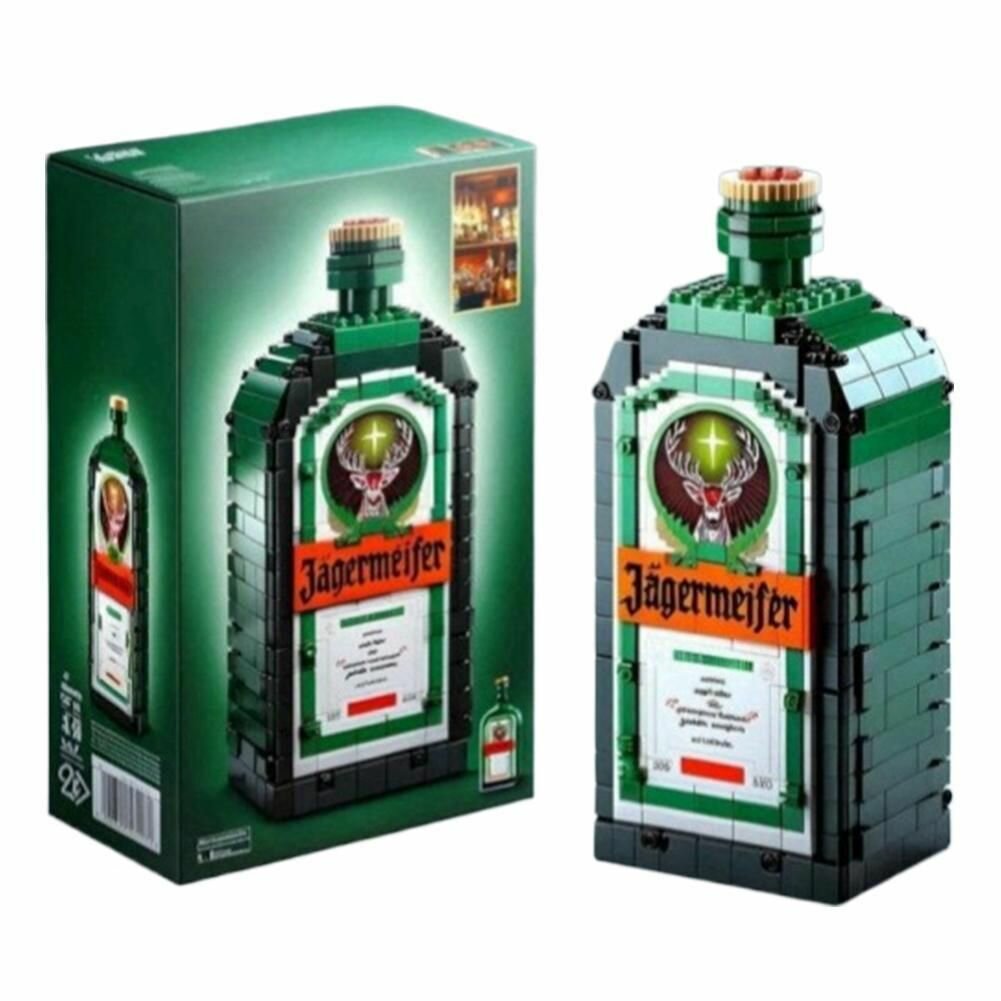 Готовый конструктор Бутылка Виски, эксклюзивный декор для кабинета, креативный подарок для мужчины и коллекционера