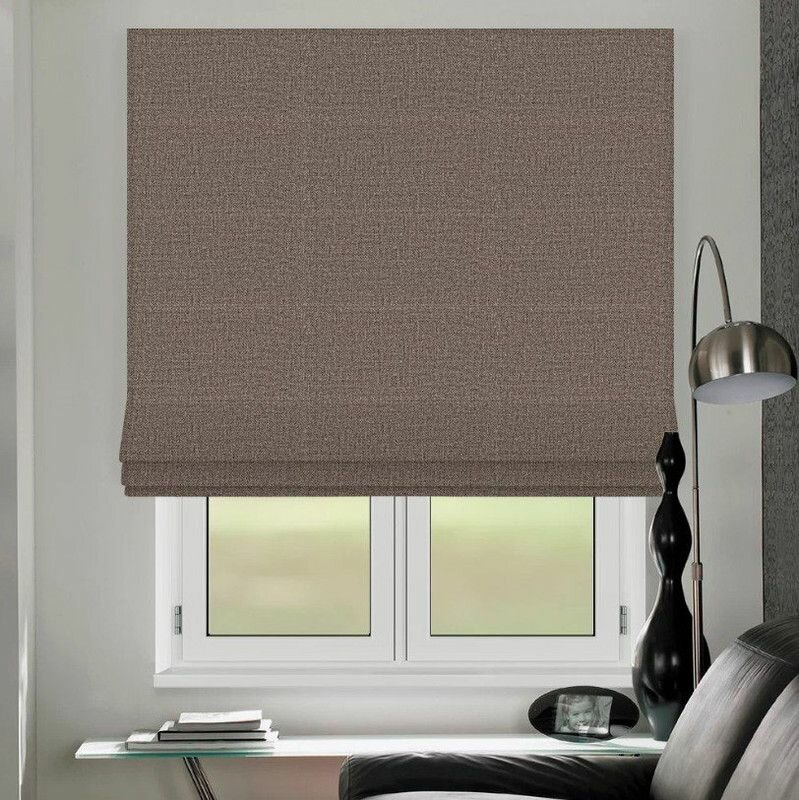 Римская штора Блэкаут на окно OLEXDECO 70х170 см Валенсия для кухни, гостиной, детской темно-серый с цепочным карнизом Мадрид чёрный